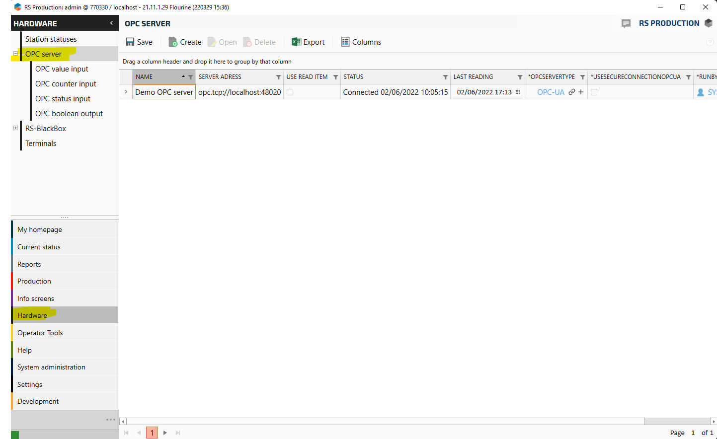 How-to register an input to read an OPC UA boolean