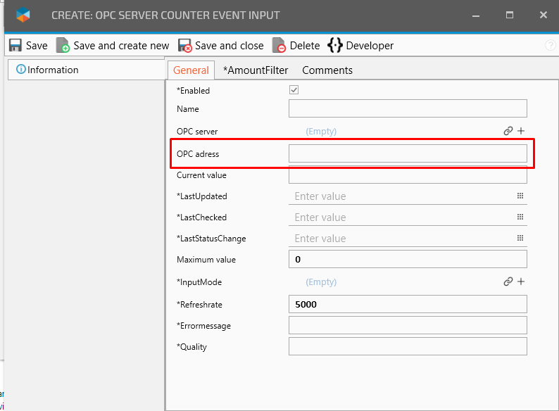 Connect OPC server and OPC tags in RS Production