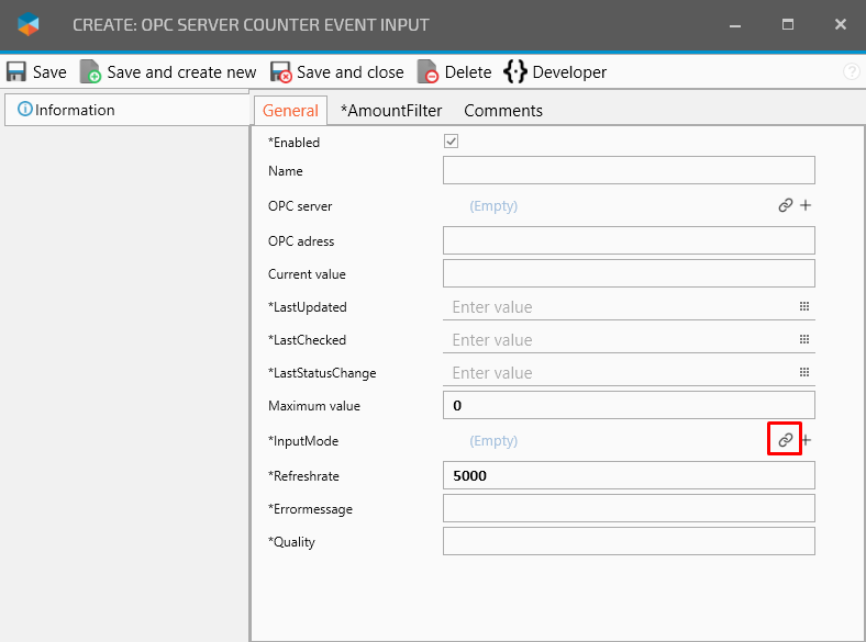 Connect OPC server and OPC tags in RS Production